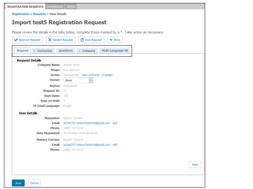 Registration Request Overview