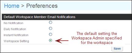 Receiving Emails of Recent Workspace Changes